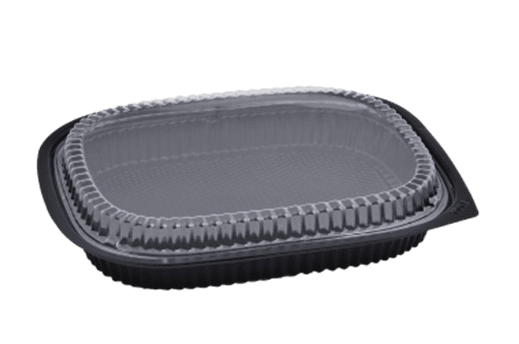 BLACK PP BUFFET TRAY WITH LID - Ban Teck Han